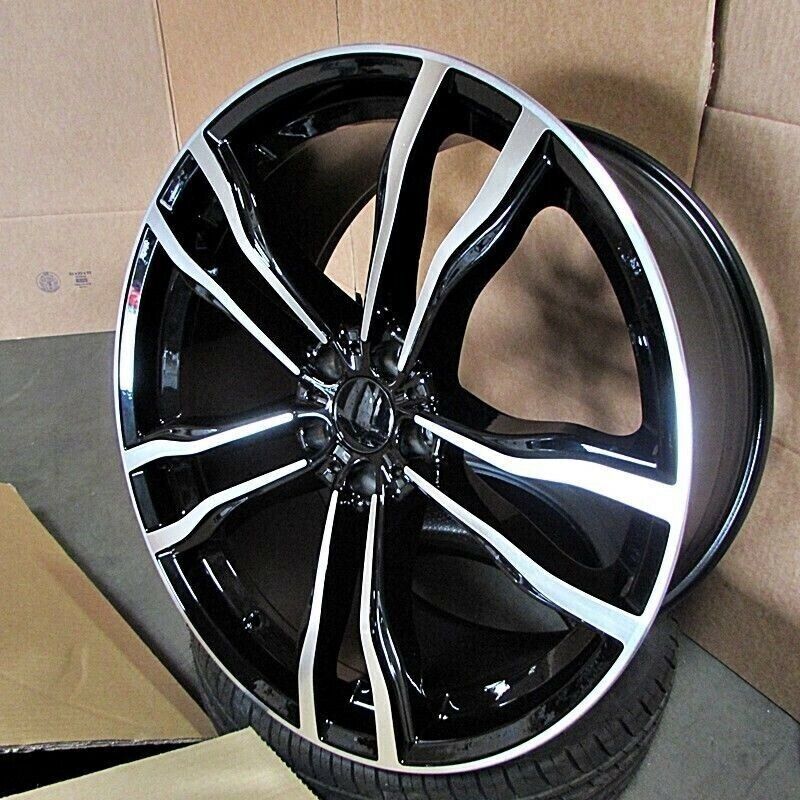 22" 22x10/22x11 Black Machined Wheels Set Fit BMW E70 F15 E71 F16 X5 X ...