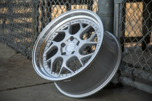 18x9.5 Aodhan DS01 Wheels Silver Machined Lip 5x114.3 +22 Rims Set 4 ...