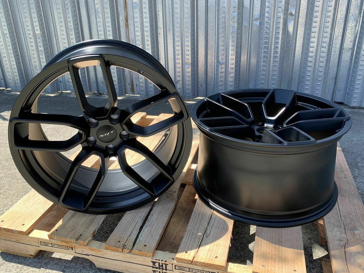 20" Flow Formed Matte Black Wheels 20x9.5/20x11 Fit Dodge Charger Chal ...
