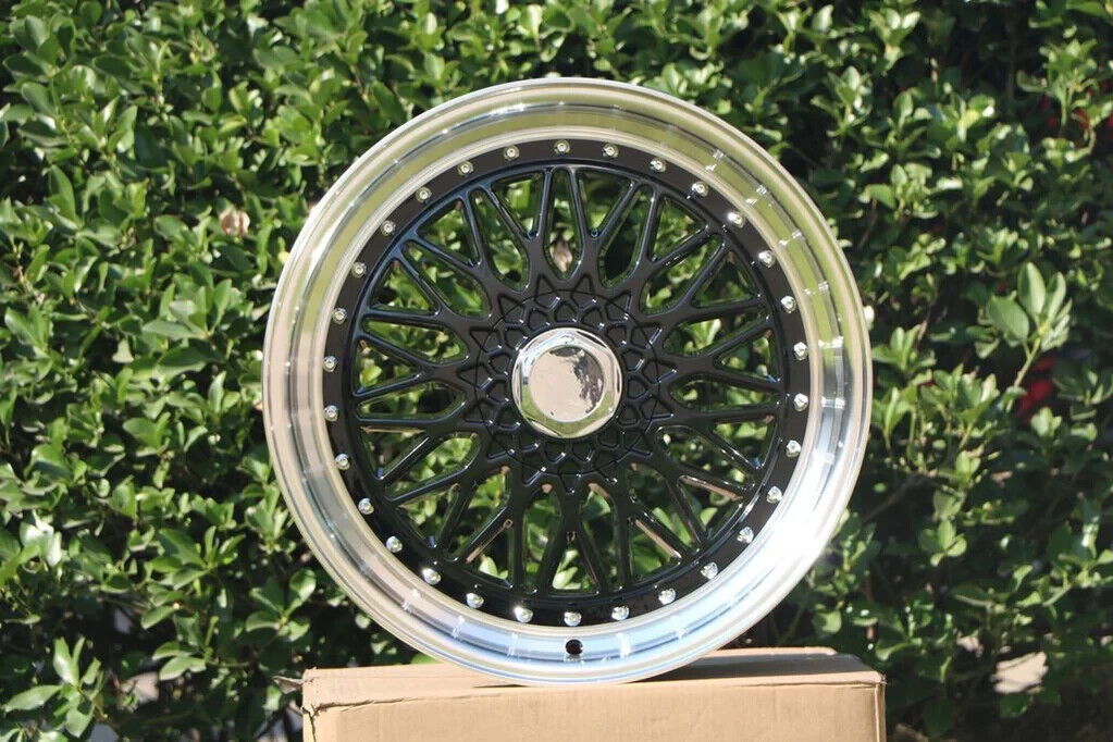 22" Wheels 22x9 5x114.3 / 5x120 +30 RS Style Black Machined Lip Set 4 ...