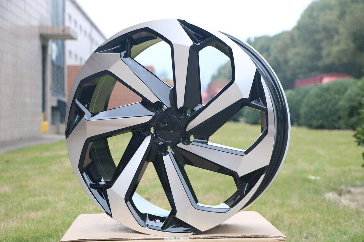 22" Wheels 22x8.0 ET40 5x114.3 Black Machined Face For HONDA Set of 4 ...