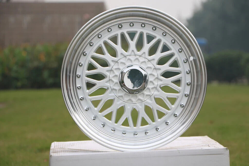 18" Wheels 18x8 18x9 +35 5x112/5x114.3 White Staggered RS Style Rims S ...