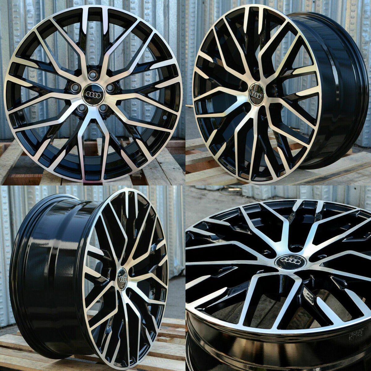 19x8.5 Wheels Black Machined 19" 5x112 +42 66.6 Rims Set 4 – eurowheelsusa