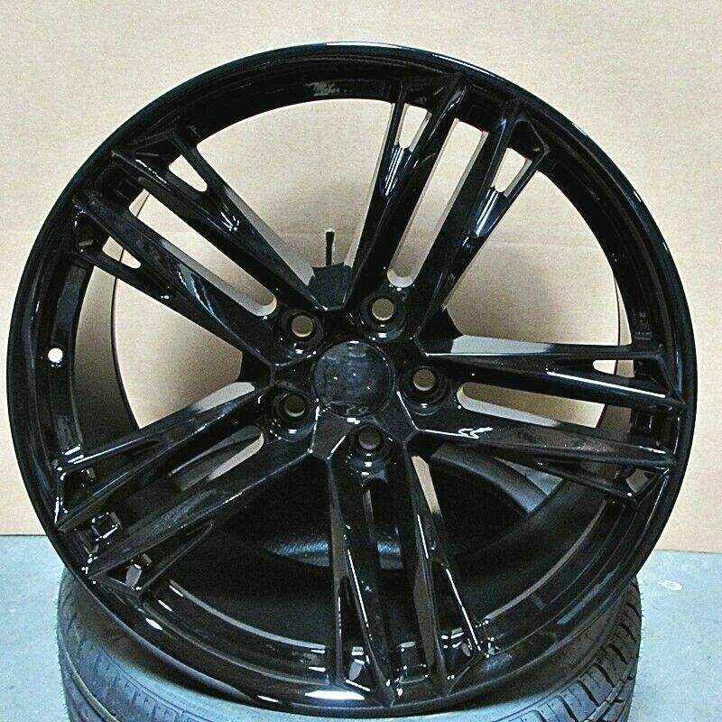 20" Black Wheels 20x10 / 20x11 Fit Chevrolet Camaro Chevy ZL Style Set ...