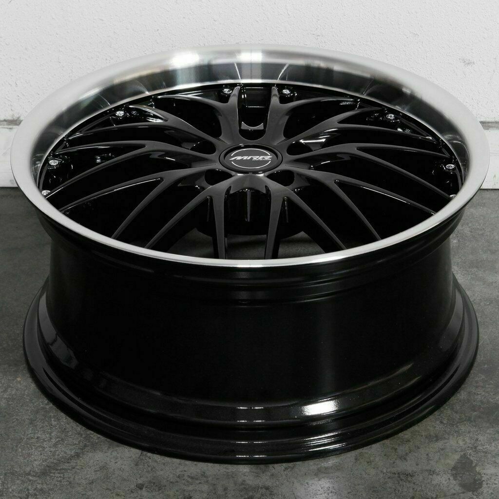 20" MRR GT1 Black Machined Lip Wheels 20x8.5 5x112 +35 Rims Set 4 ...