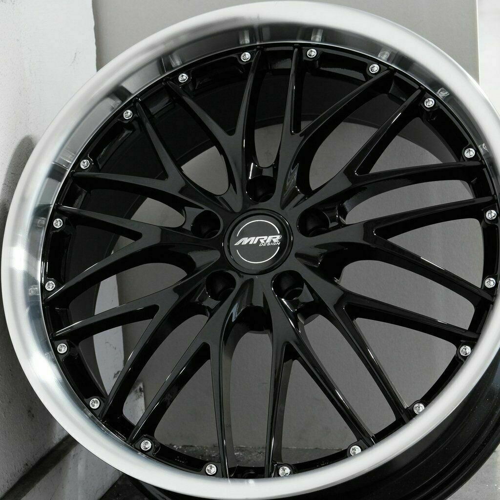 20" MRR GT1 Black Machined Lip Wheels 20x8.5 5x120 +35 Rims Set 4 ...