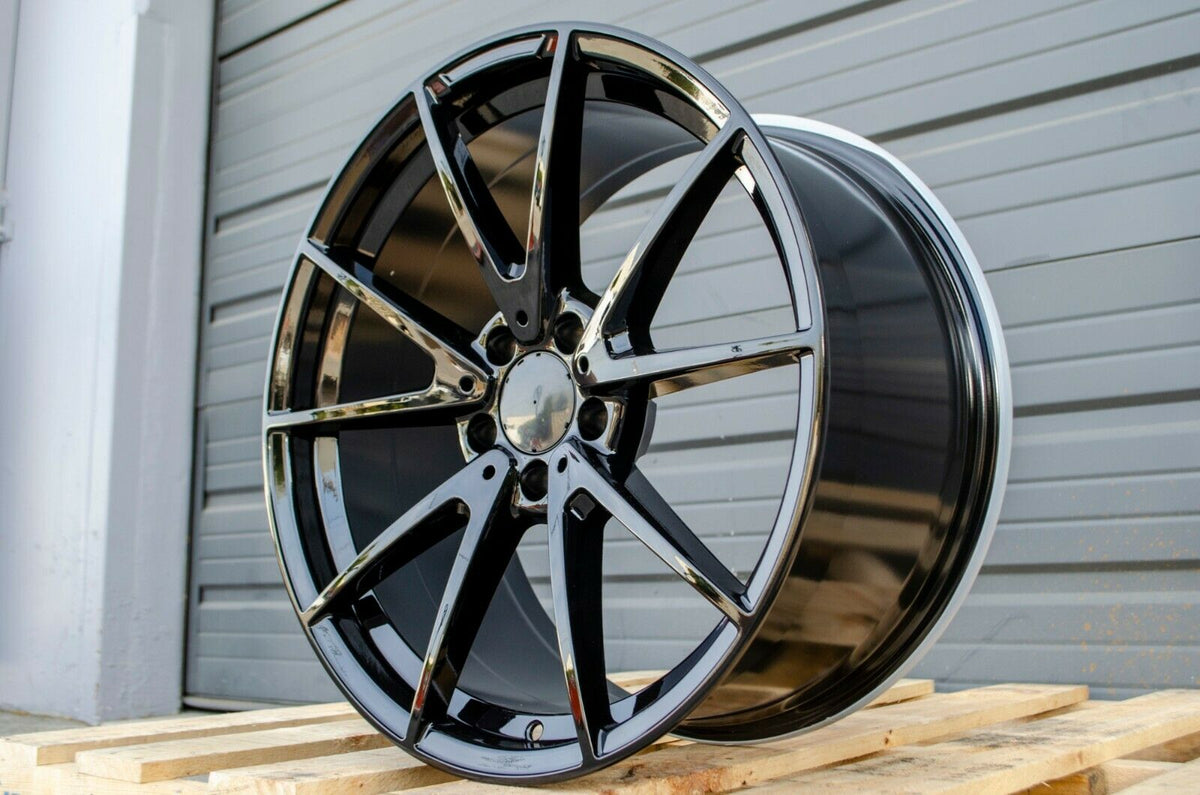 19x8.5 Gloss Black Wheels Fit Mercedes S430 S500 S550 E55 19 Inch Rims ...