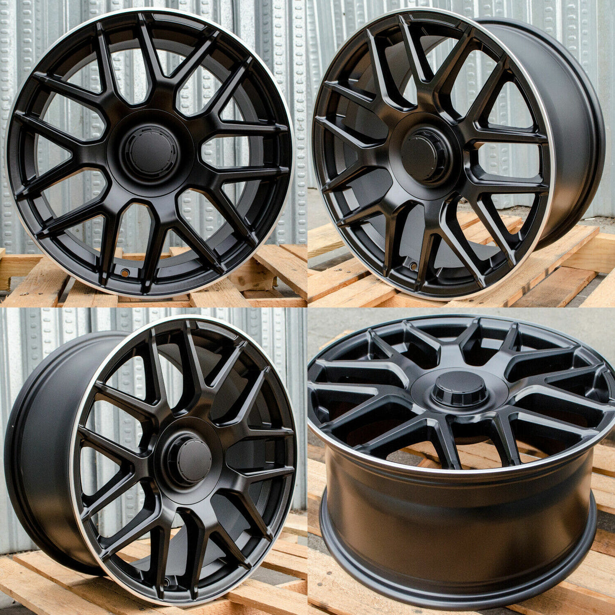 18x8 Black Wheels Fit Mercedes S430 S500 E320 E500 CLK SLK 18" Rims Se ...