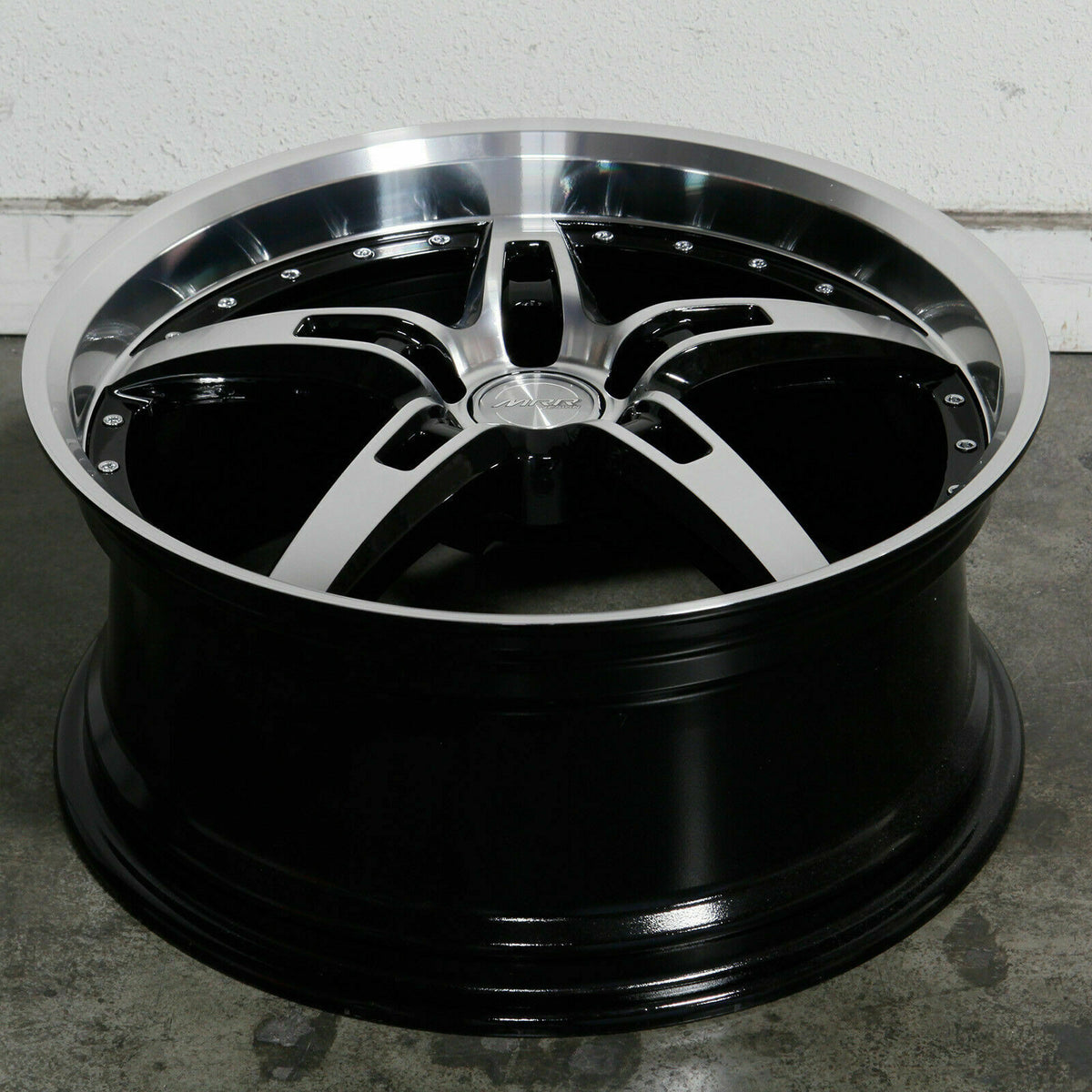 20" MRR GT5 Wheels 5x120 Machined Face Black Inlay 20x8.5 +35 Rims Set ...