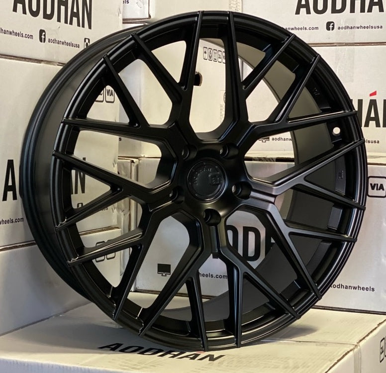 20x9 Aodhan AFF9 5x112 +30 Flow Forged Matte Black Wheels (Set of 4 ...