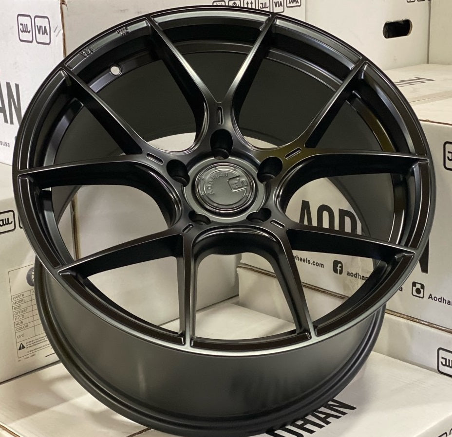 18" Aodhan AH11 Wheels 18x8.5 +35 5x114.3 Matte Black Rims (Set of 4 ...