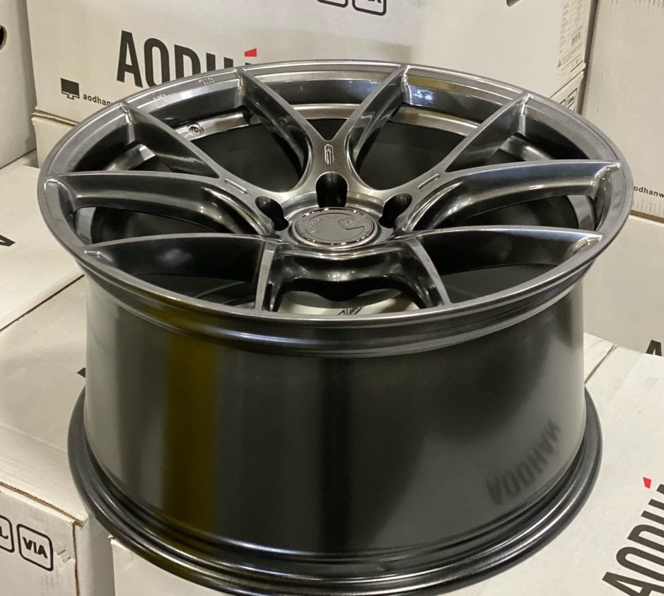 18" Aodhan AH11 Wheels 18x8.5 +35 5x120 Hyper Black Rims (Set of 4 ...