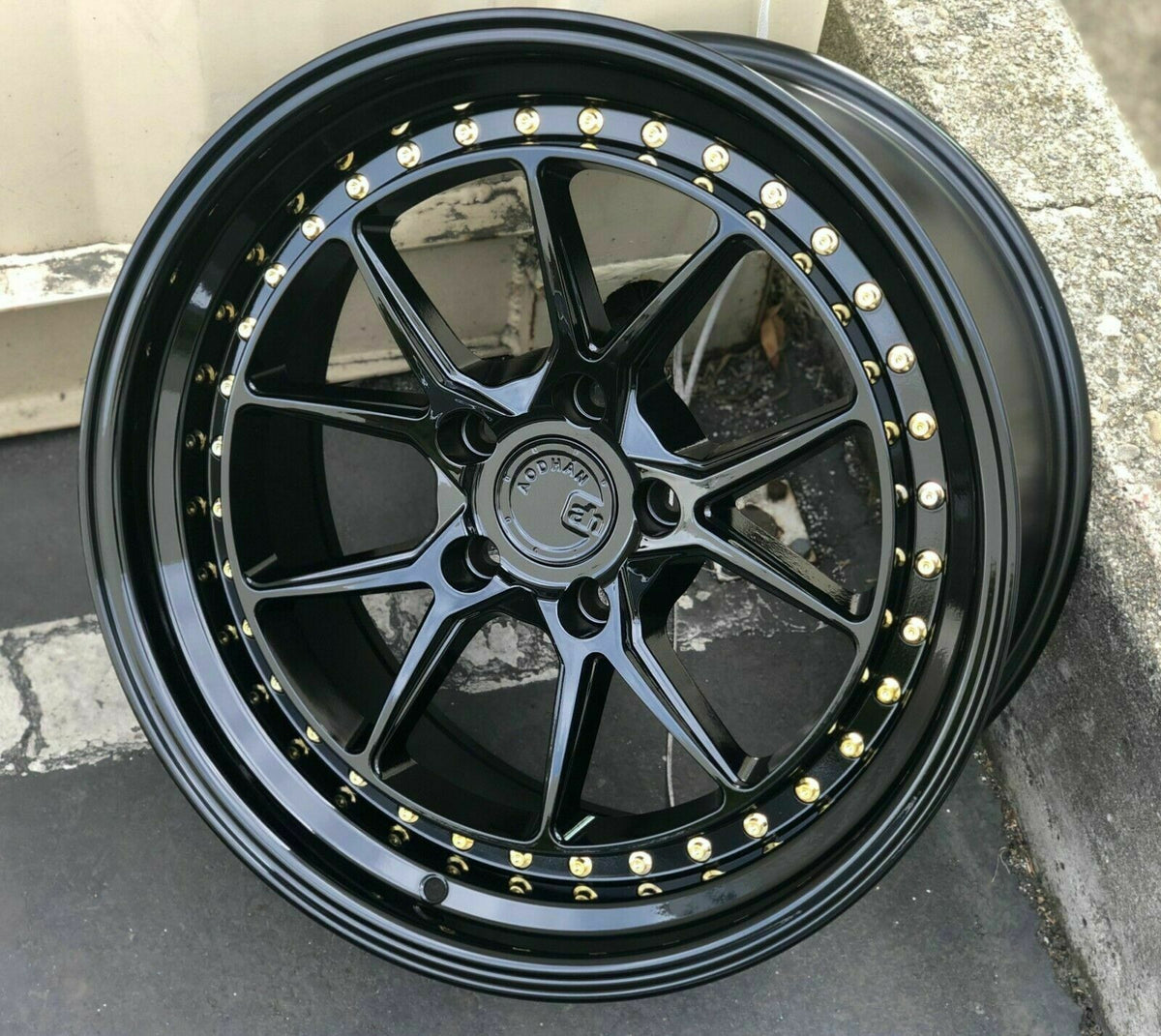 Aodhan DS08 19x11 +22 5x114.3 Gloss Black 19 Inch Wheels Set 4 Concave ...