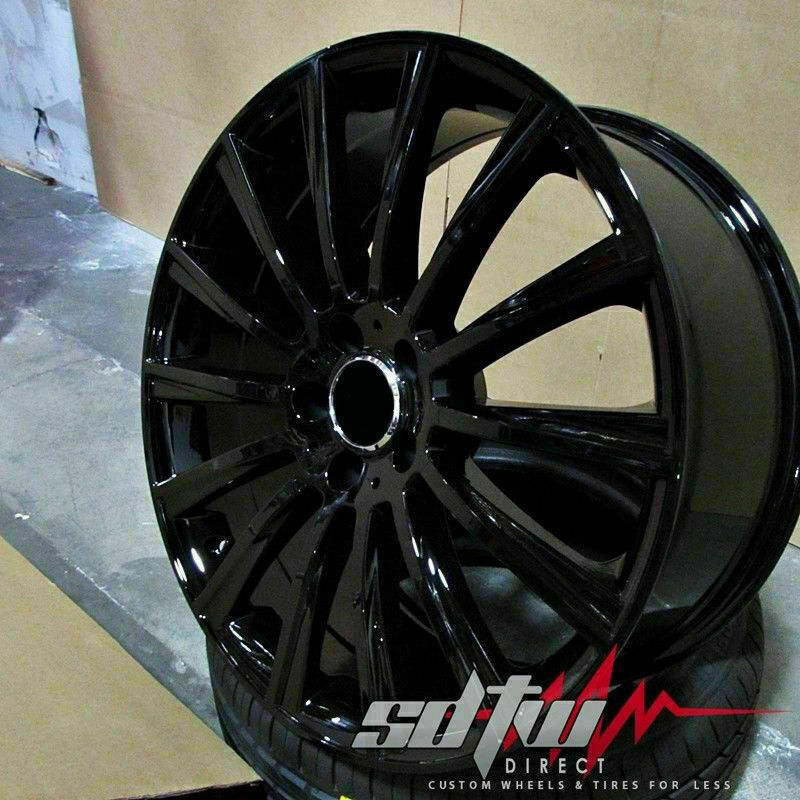 19x8.5 Gloss Black Wheels Fit Mercedes S430 S500 S550 E320 19 Inch Rim ...