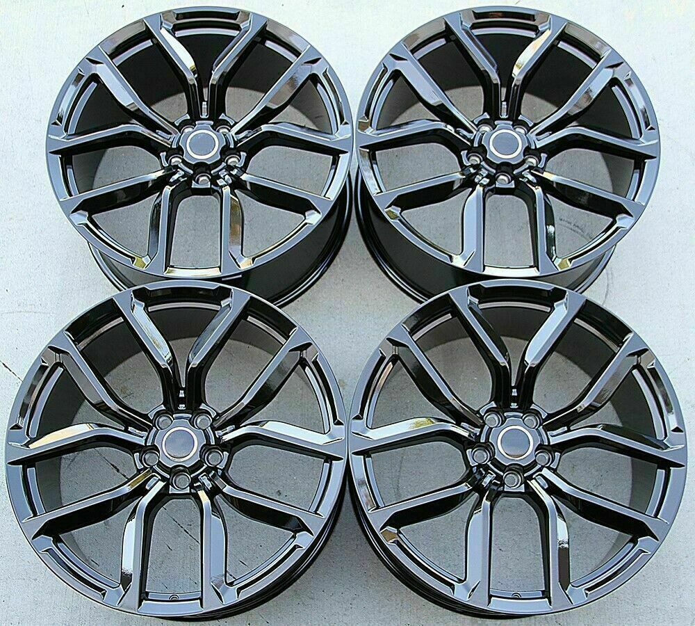 22x10 SVR Style Gloss Black Wheels Fit Range Rover Land Rover 5x120 22 ...