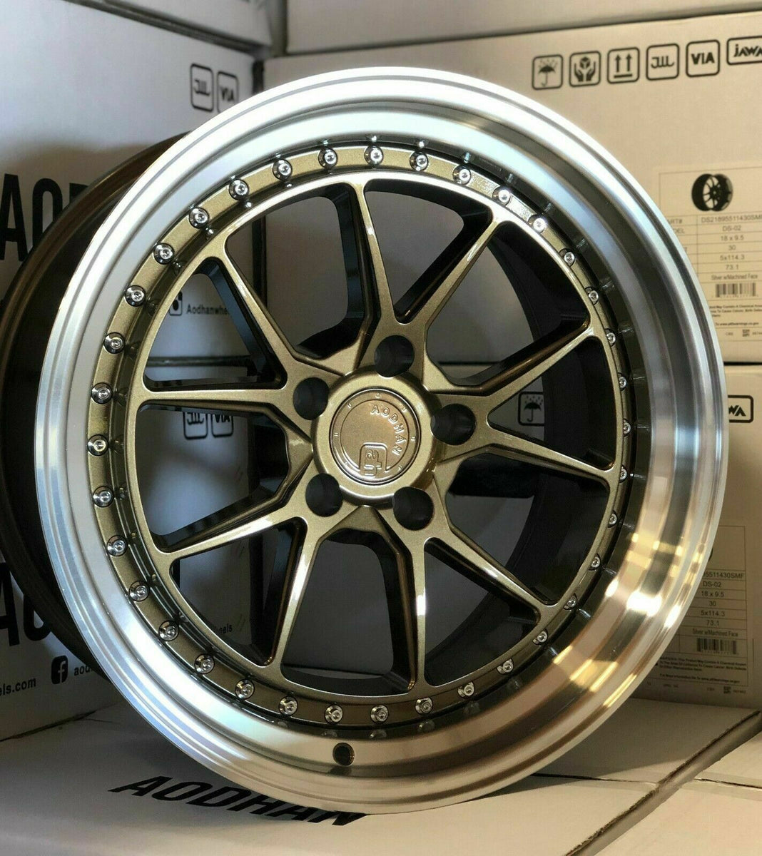 Aodhan DS08 Wheels 19x9.5 +22 5x114.3 Bronze 19 Inch Rims Set 4 ...