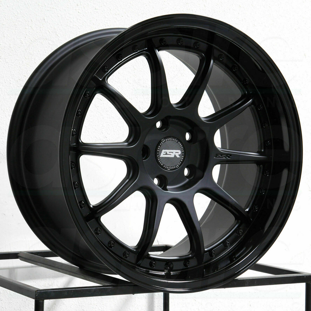 ESR CS12 Matte Black With Gloss Lip Wheels 18x9.5 +22 5x114.3 18" Rims ...