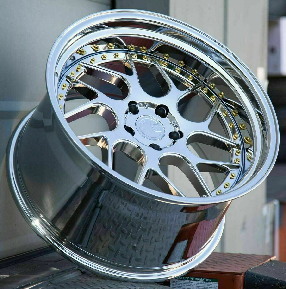18" Aodhan DS01 Wheels Rims 18x10.5 5x114.3 +22 Vacuum Chrome Deep Dis ...