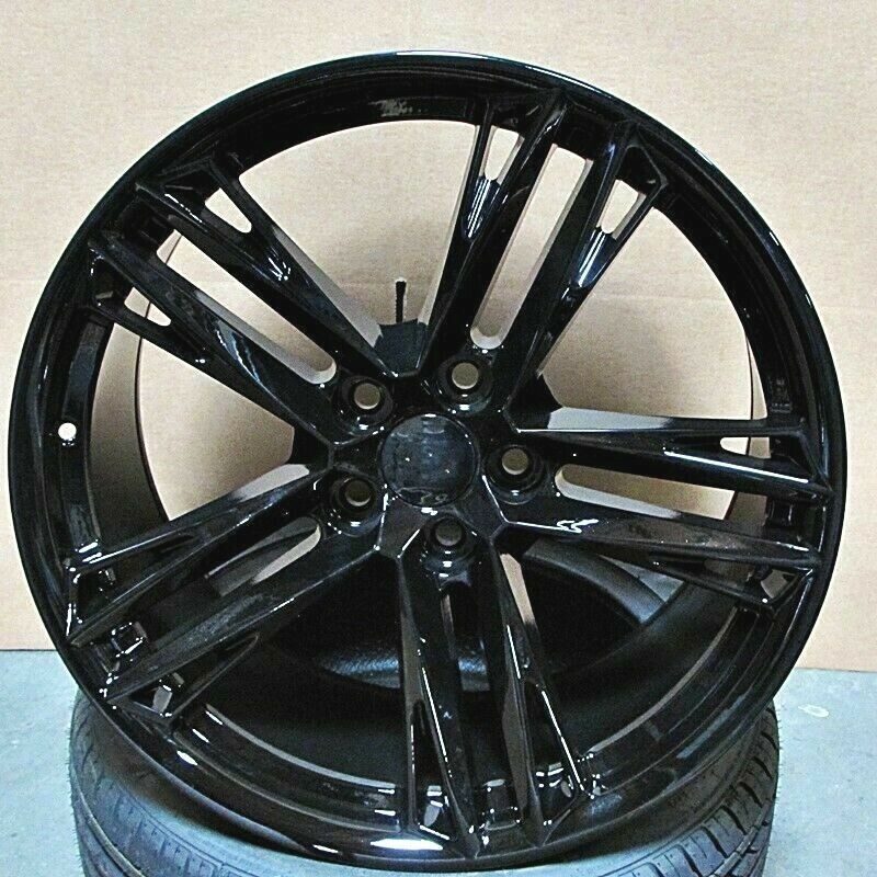 20" Gloss Black Wheels 20x10 +23 / 20x11 +43 Fit Chevrolet Camaro Chev ...