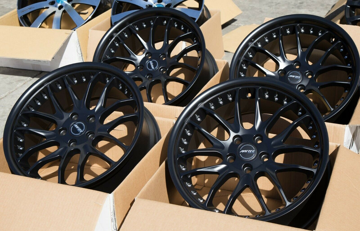 19x8.5 MRR GT7 Black Wheels For BMW 325 328 330 335 Z4 19 Inch Rims Se ...