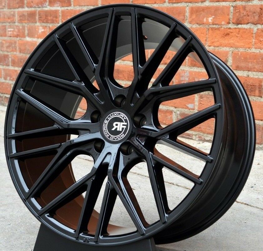 22x9/22x10.5 RF13 Gloss Black Concave Wheels 5x114.3 Rims Maserati Gra ...
