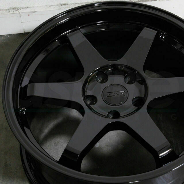 19 Inch ESR SR07 Gloss Black Wheels 19x9.5 / 19x10.5 +22 5x114.3 Rims ...