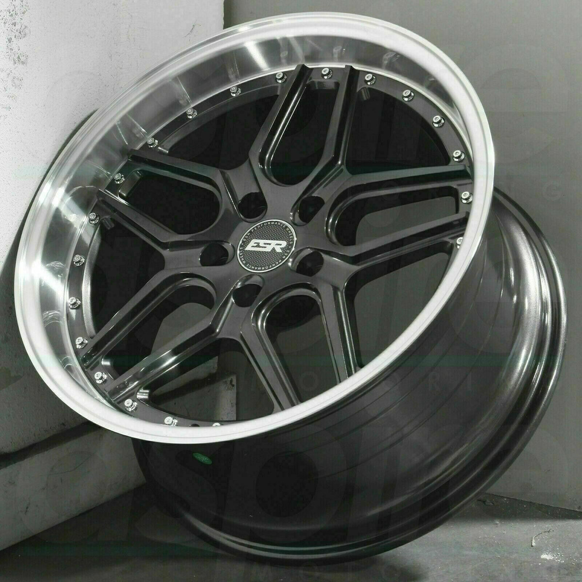 19 Inch ESR CS15 Graphite Wheels 19x9.5 +35 5x120 Rims Set 4 ...