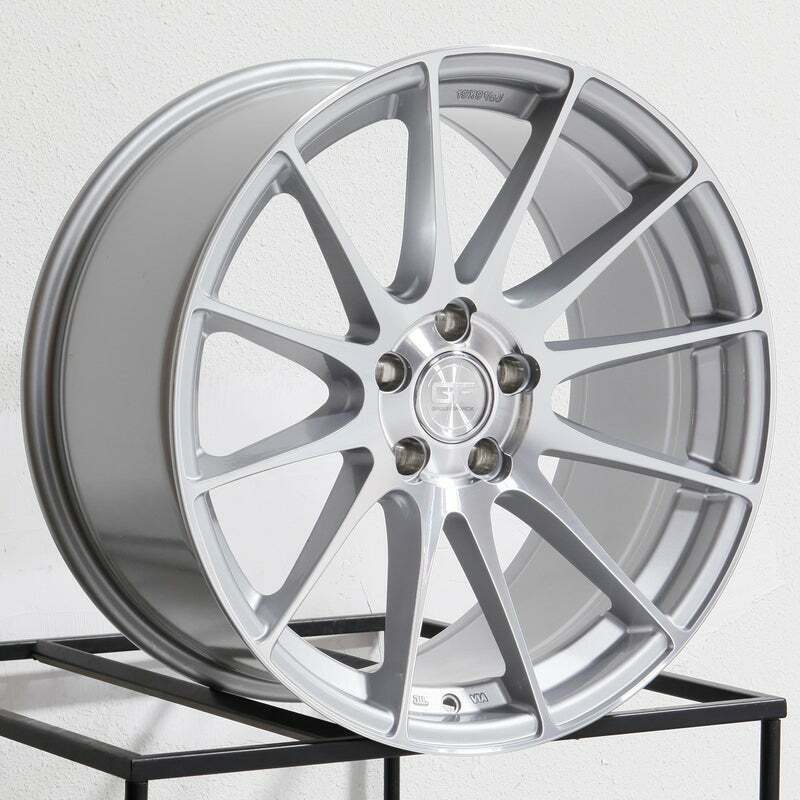 20" MRR GF6 Silver Wheels 20x9 / 20x10.5 +25 5x112 Ground Force Rims S ...