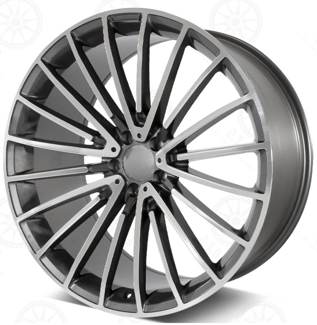 22" Gunmetal Wheels Fit Mercedes S550 S600 S63 CL500 22x9 / 22x10.5 Ri ...