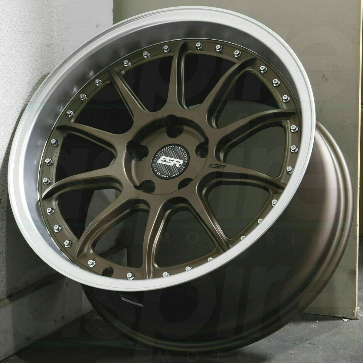 18" ESR CS12 Wheels 18x9.5 5x100 +22 Bronze Machined Lip Wheels Set of ...