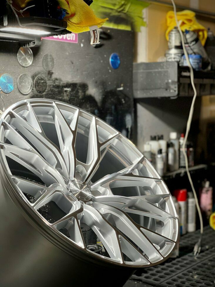 20x9 5x112 +38 MRR GF5 Wheels Silver Machined 20" Ground Force Rims Se ...