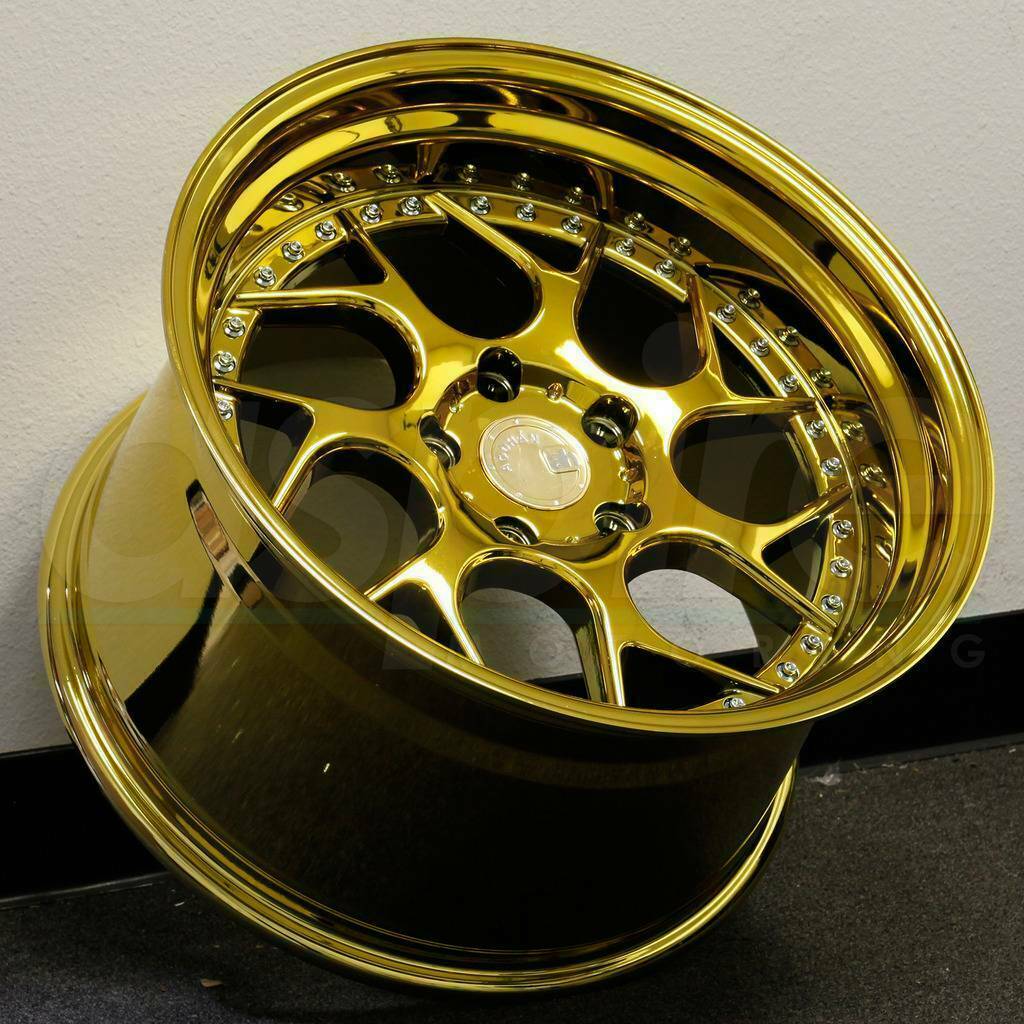 18" Aodhan DS01 5x100 Vacuum Gold 18x9.5 +35 Wheels DS1 Rims Set 4 ...