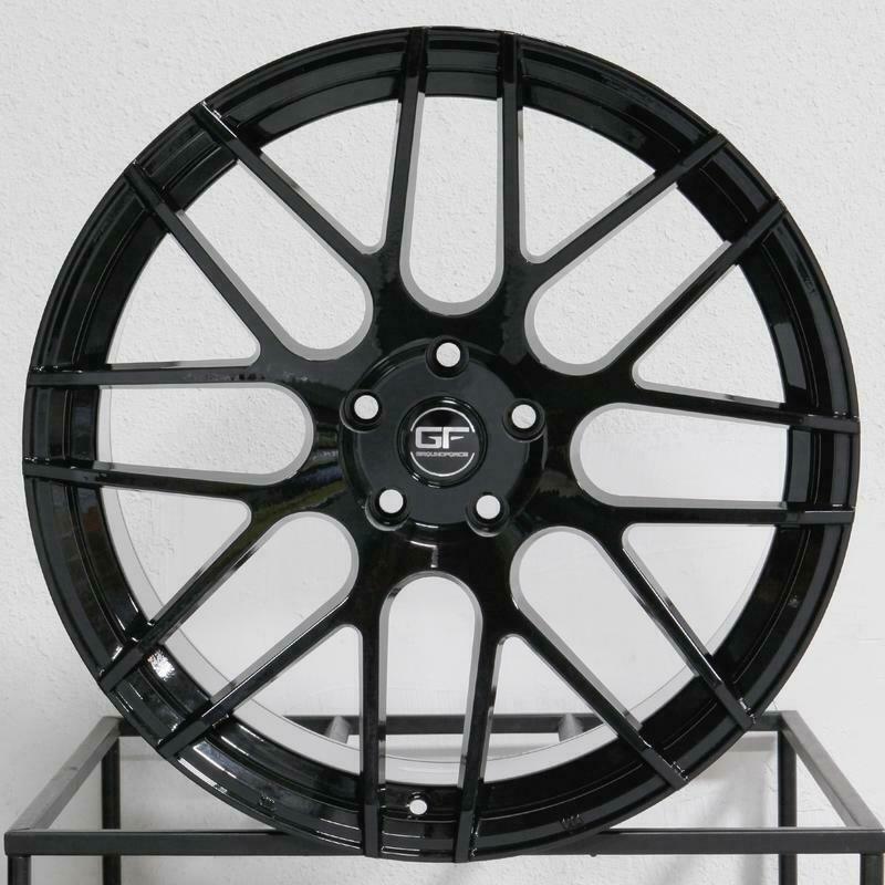 18x8 MRR GF7 Wheels Gloss Black 18" 5x112 +35 Ground Force Rims Set 4 ...
