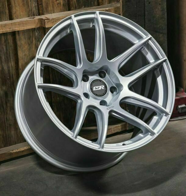 18x10.5 5x120 +22 ESR CS8 Wheels Hyper Silver 18 Inch Concave Rims Set ...