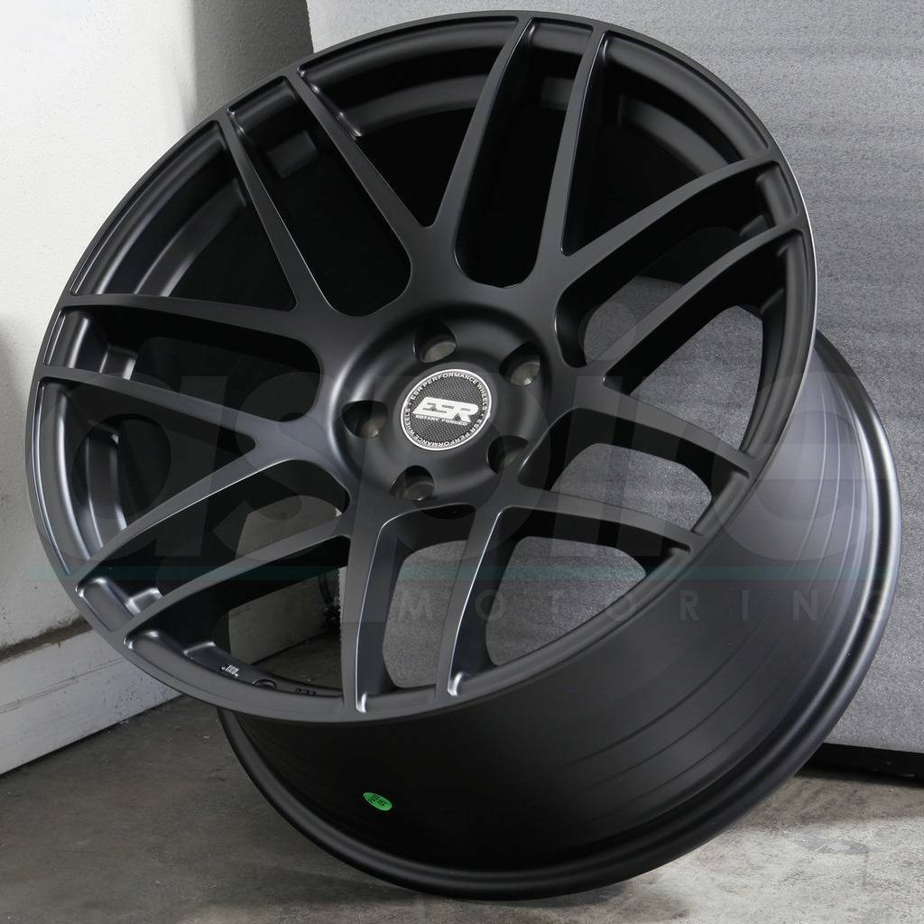 18" Matte Black ESR RF1 Rotary Forged Wheels 18x9.5 5X100 +22 Fit BRZ ...