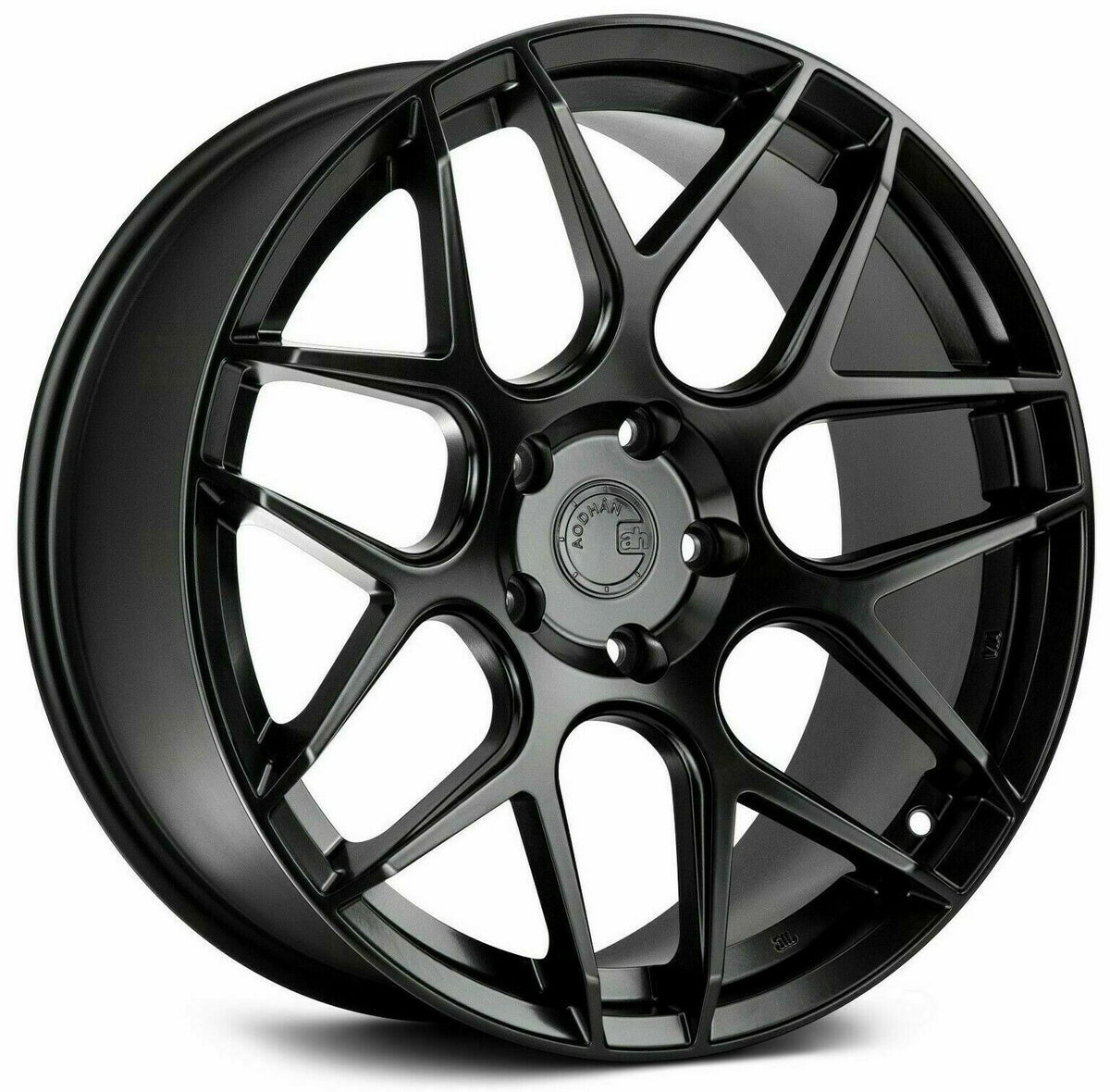 19 Inch Aodhan AFF2 Matte Black Wheels 19x8.5 19x9.5 +35 5x112 Rims Se ...