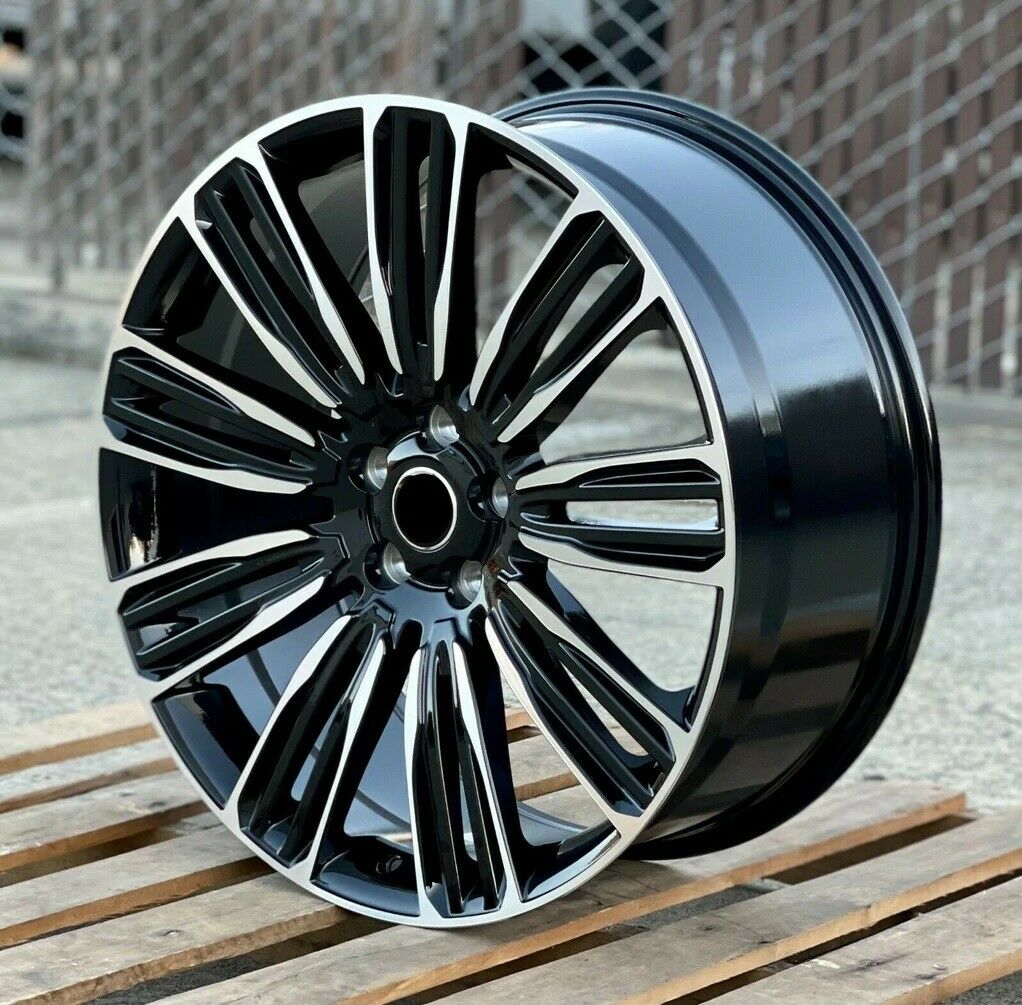 24x10 Wheels For Range Rover Velar 5x108 Black Machined Face 24" VIP R ...