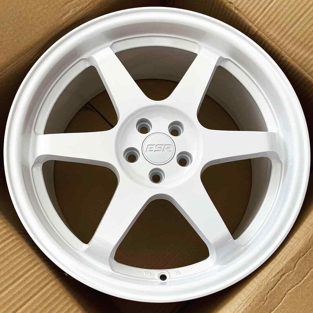 19 ESR SR07 White Wheels 19x8.5 +30 / 19x9.5 +35 5x114.3 Rims Set 4 ...
