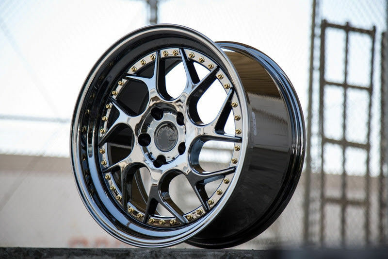 18 Inch Aodhan DS01 5x114.3 Black Vacuum Chrome 18x9.5 +30 Wheels DS1 ...