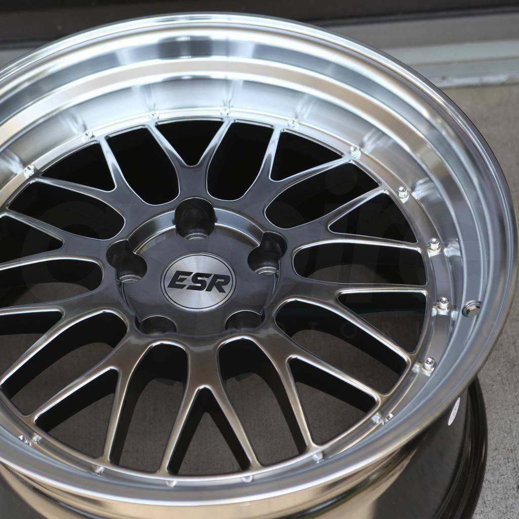 ESR SR05 Gun Metal Machined Lip 18x9.5 +35 5x114.3 Wheels 18 Inch Rims ...