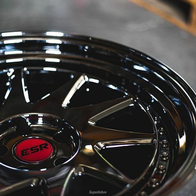 18" ESR SR09 Wheels 18x10.5 +22 5x120 Vacuum Black Chrome Rims Set (4 ...
