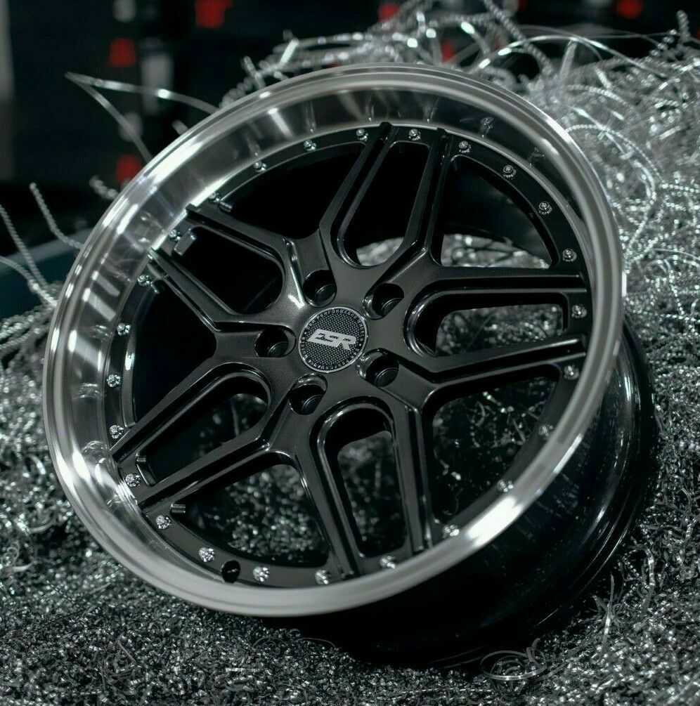 ESR CS15 Wheels 18x9.5 +22 5x120 Graphite 18 Inch Deep Dish Rims Set 4 ...