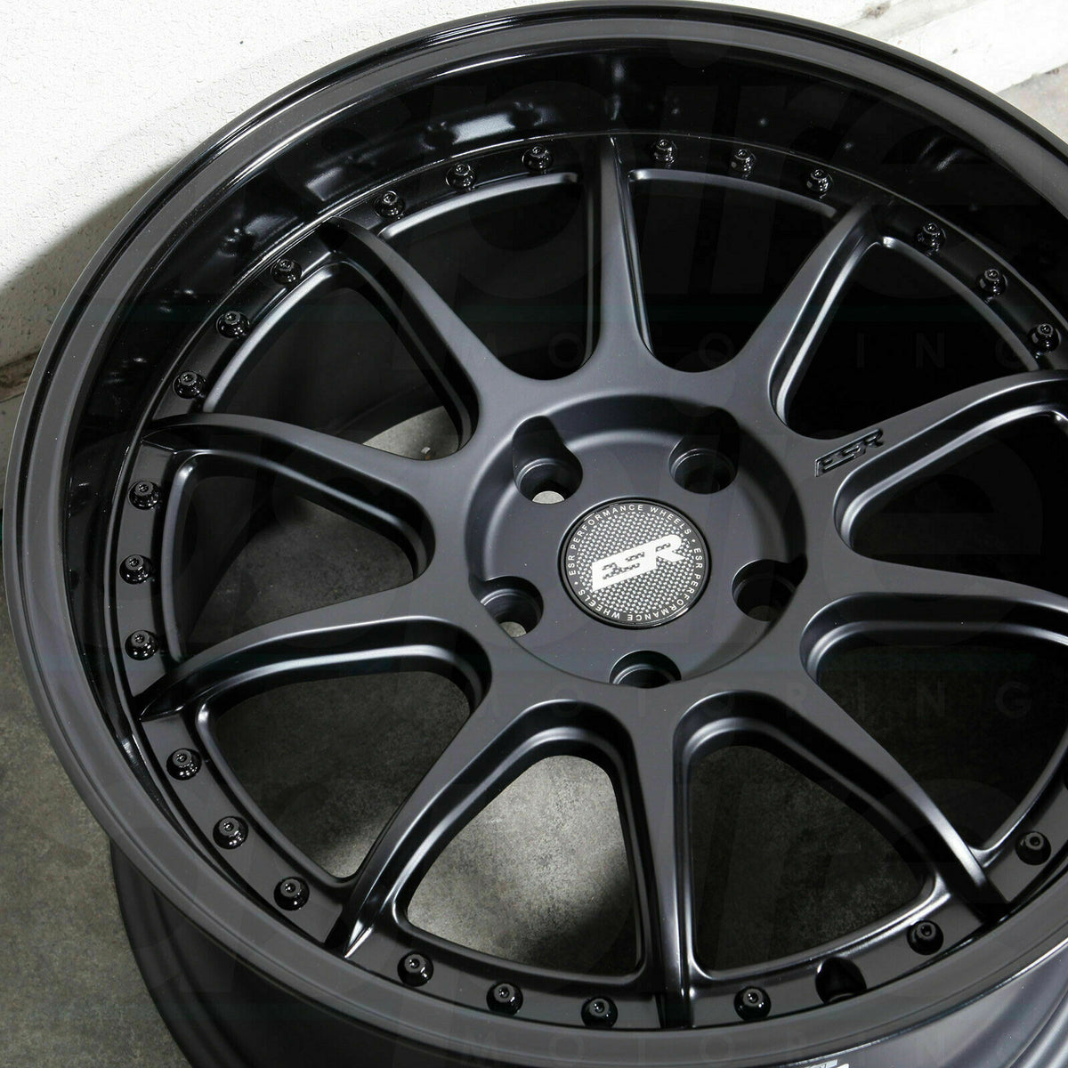 ESR CS12 Matte Black With Gloss Lip Wheels 18x9.5 +22 5x114.3 18" Rims ...
