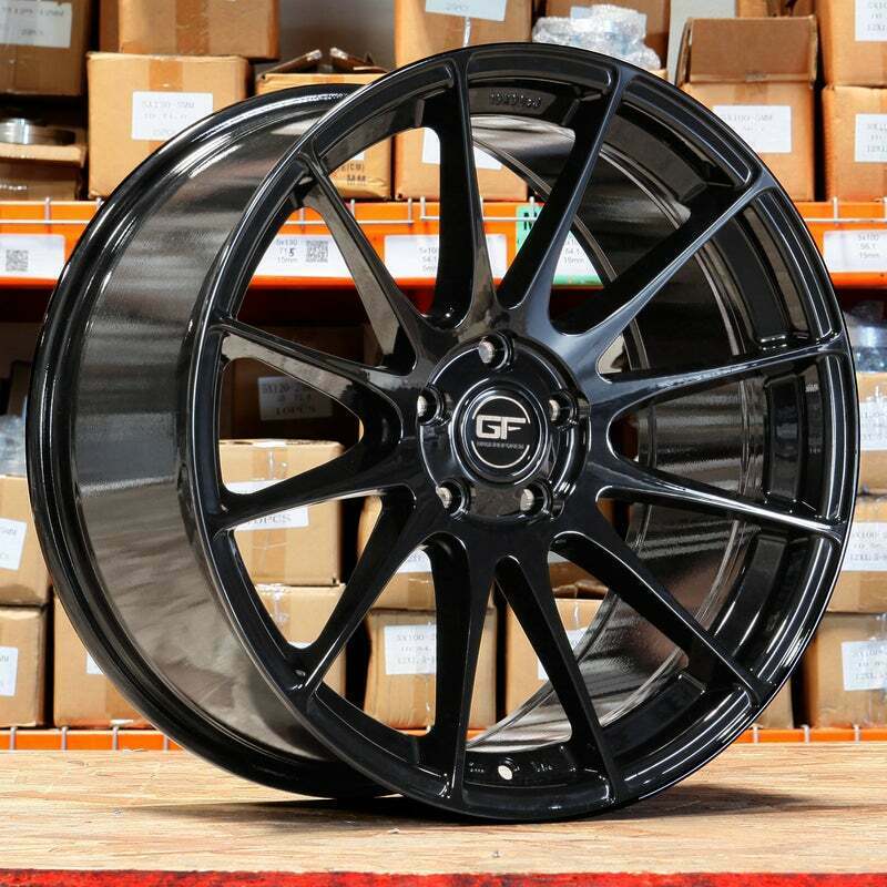 20" MRR GF6 Gloss Black Custom Wheels 20x10.5 +20 5x120 Ground Force R ...