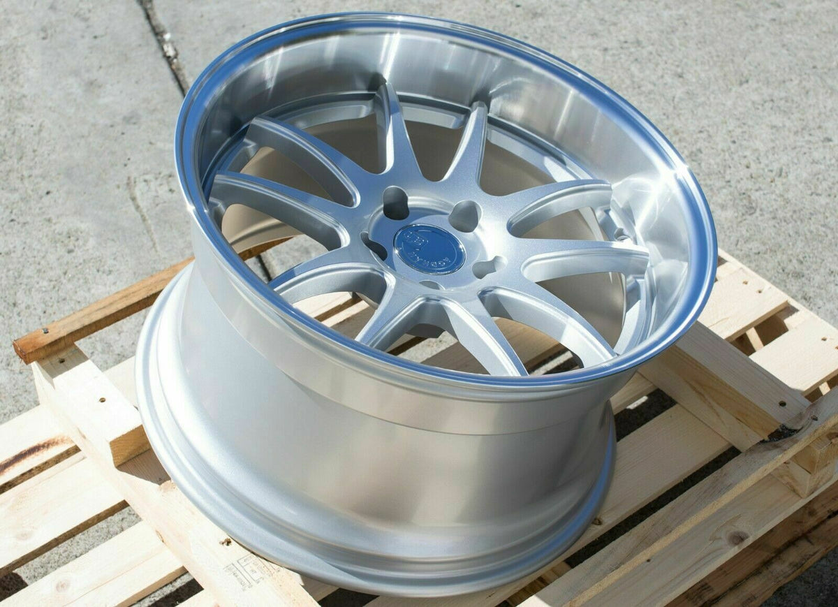 18" AODHAN DS02 18x10.5 5x114.3 +22 Silver Machined Face Wheels (Set o ...