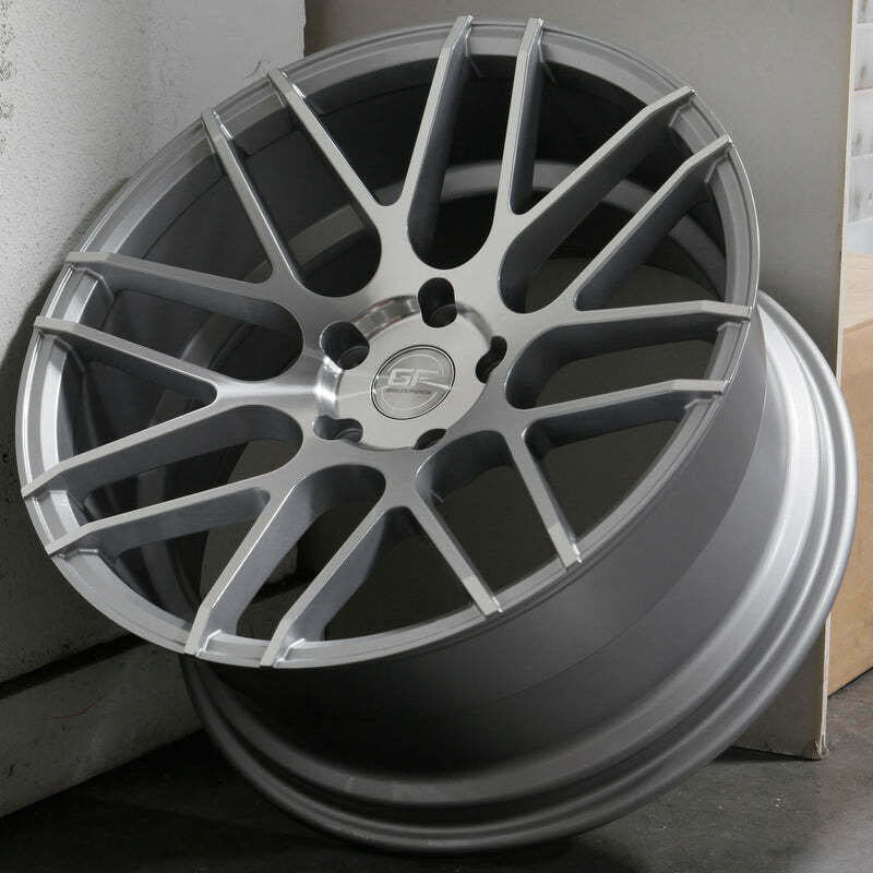19x9.5 MRR GF7 Wheels Silver Machined 19" 5x120 +20 Ground Force Rims ...