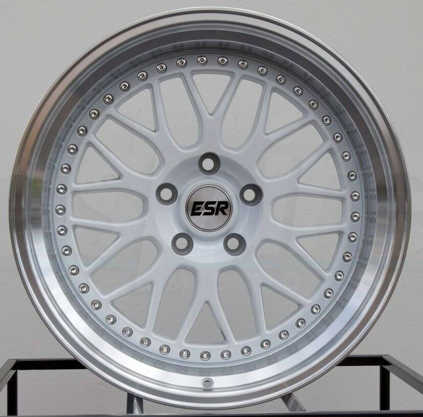 ESR SR01 Gloss White Machined Lip Wheels 18x8.5 +30 5x114.3 Rims 18 In ...