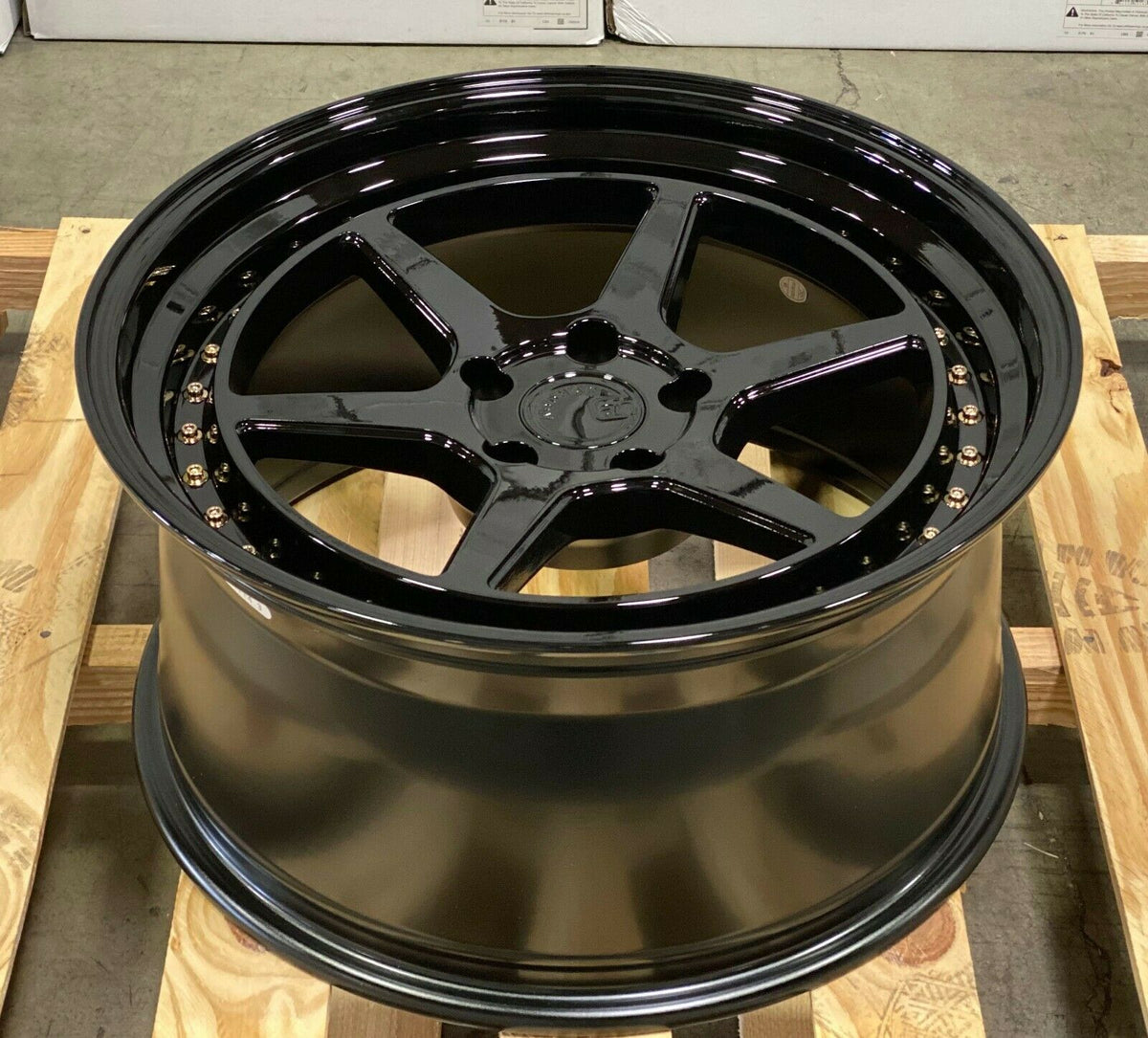 Aodhan DS09 Wheels 19x9.5 +22 5x114.3 Gloss Black 19 Inch Rims Set 4 ...