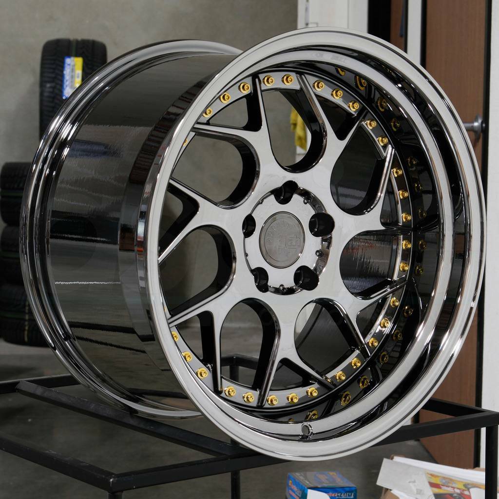 18 Inch Aodhan DS01 5x114.3 Black Vacuum Chrome 18x9.5 +30 Wheels DS1 ...