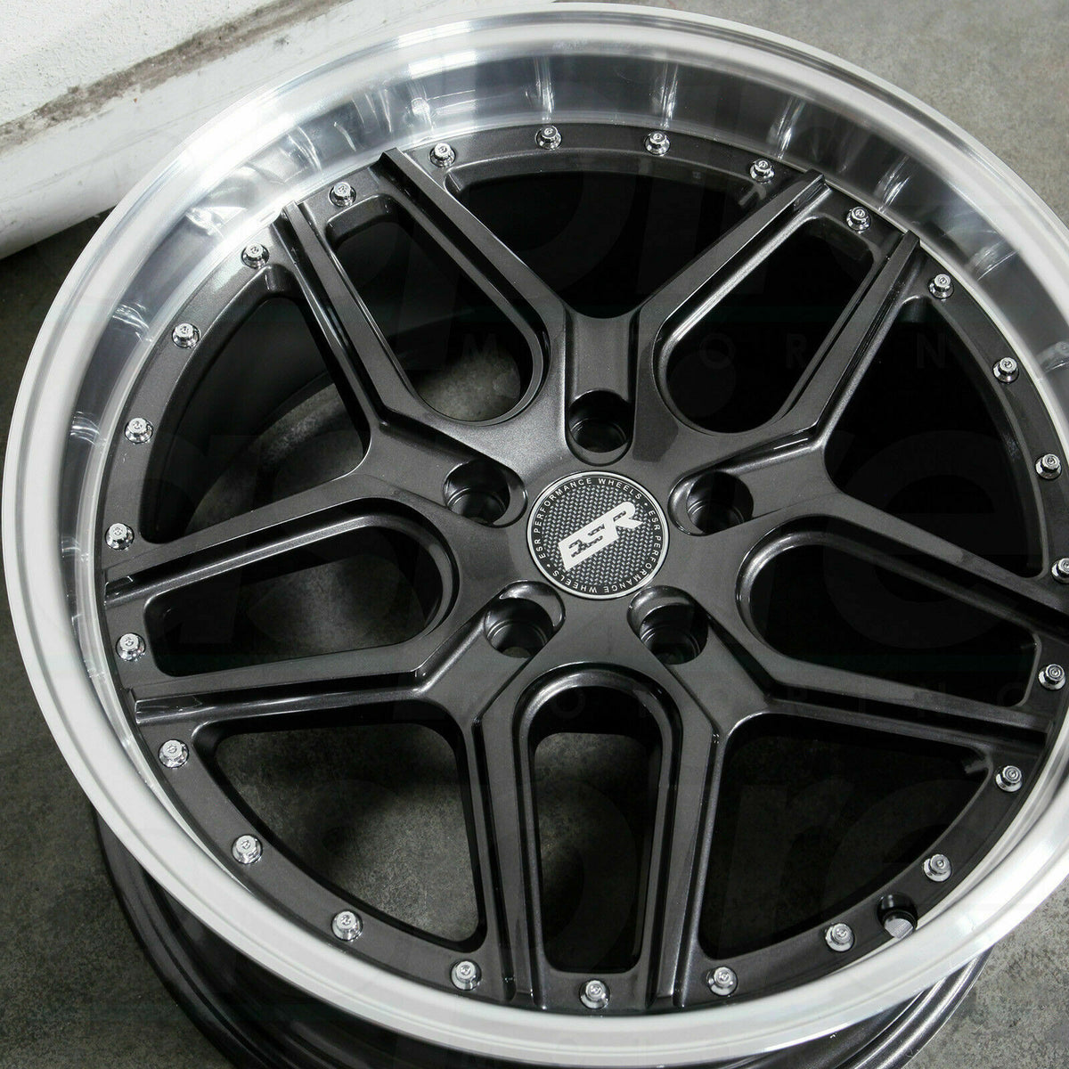 19" ESR CS15 Graphite Machined Lip Wheels 19x9.5 / 19x10.5 +22 5x120 R ...